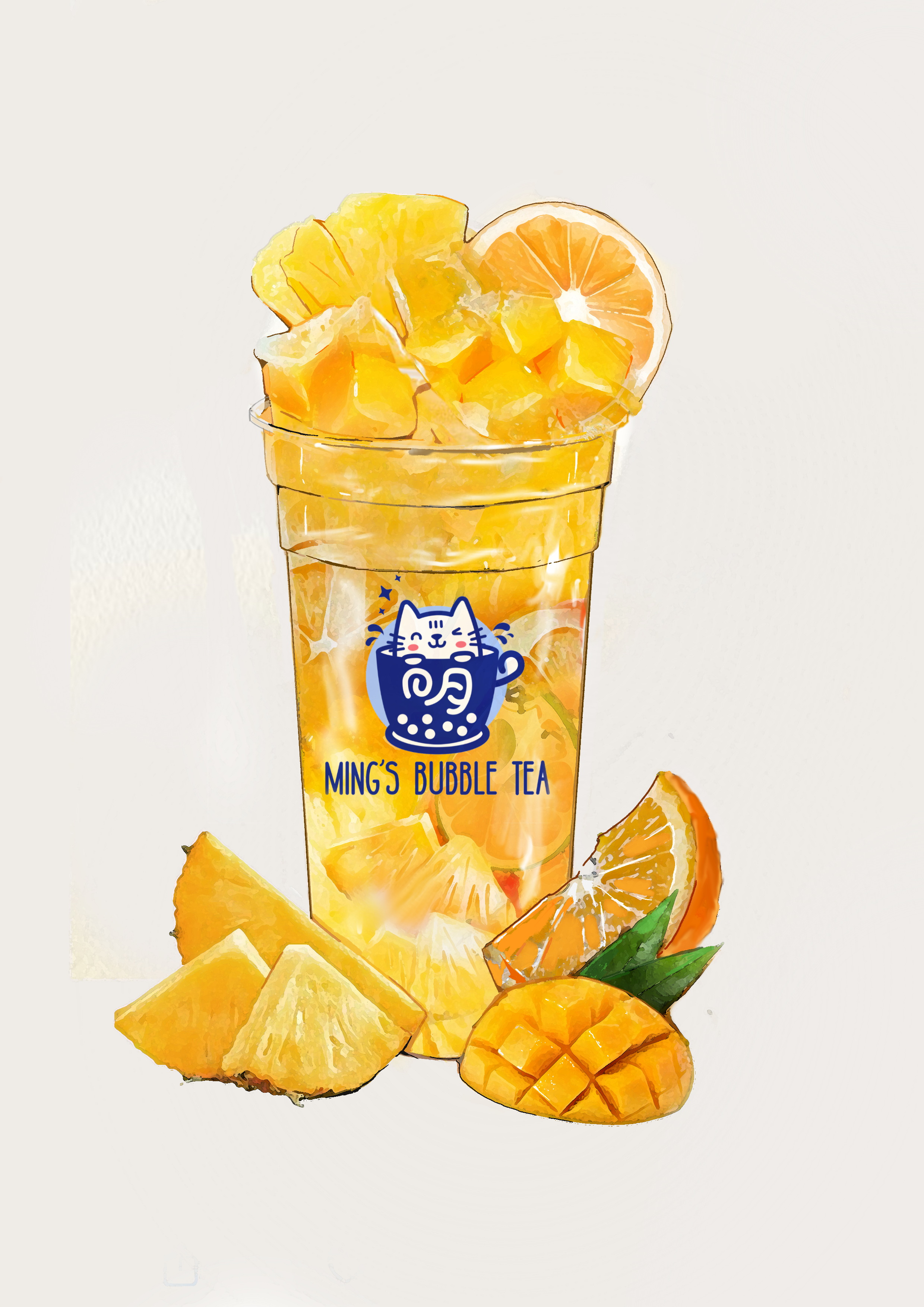Pineapple, Mango & Orange Tea | Ming's Bubble Tea