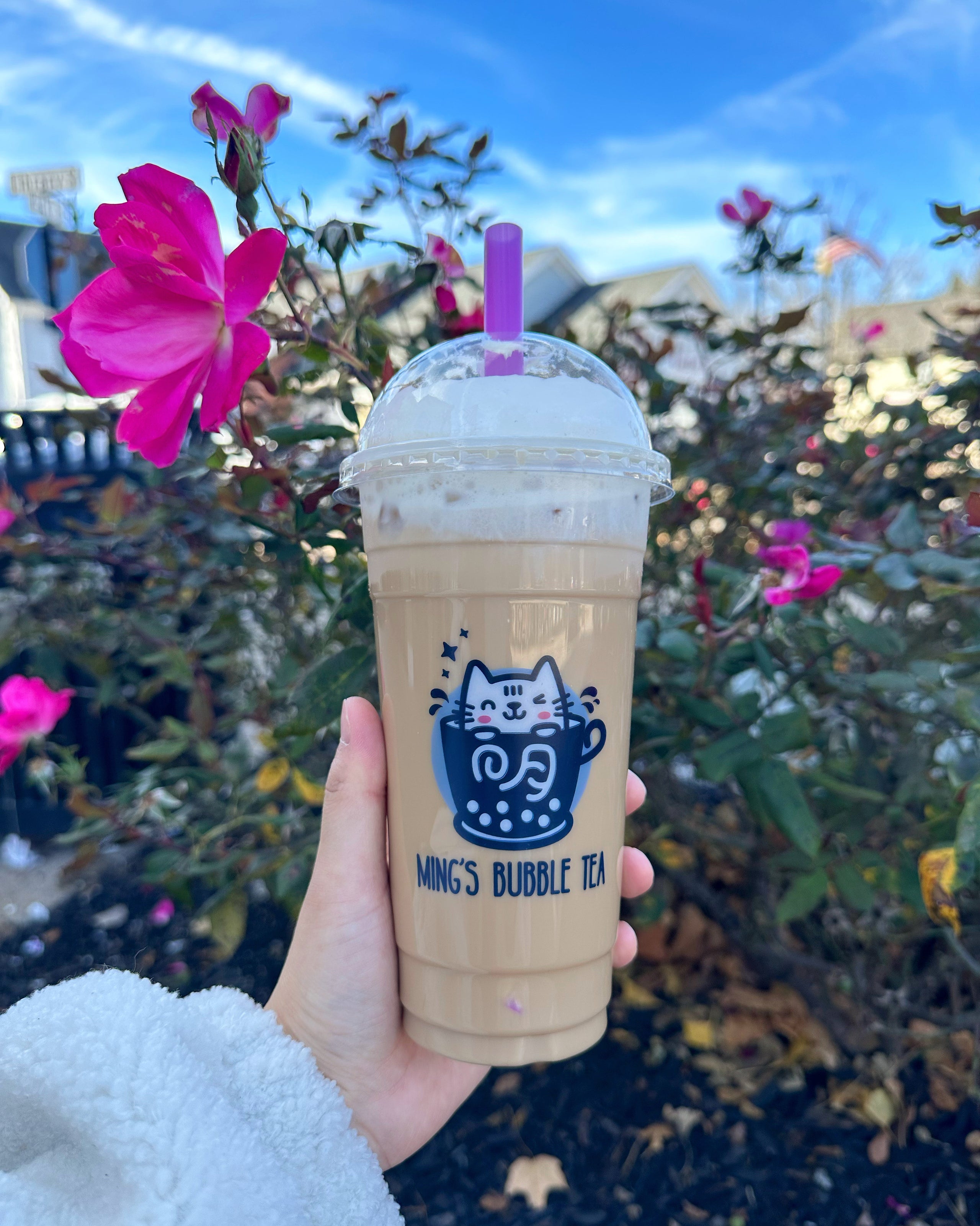 White Chocolate Mocha Milk Tea w/ Whipped Cream | Ming's Bubble Tea