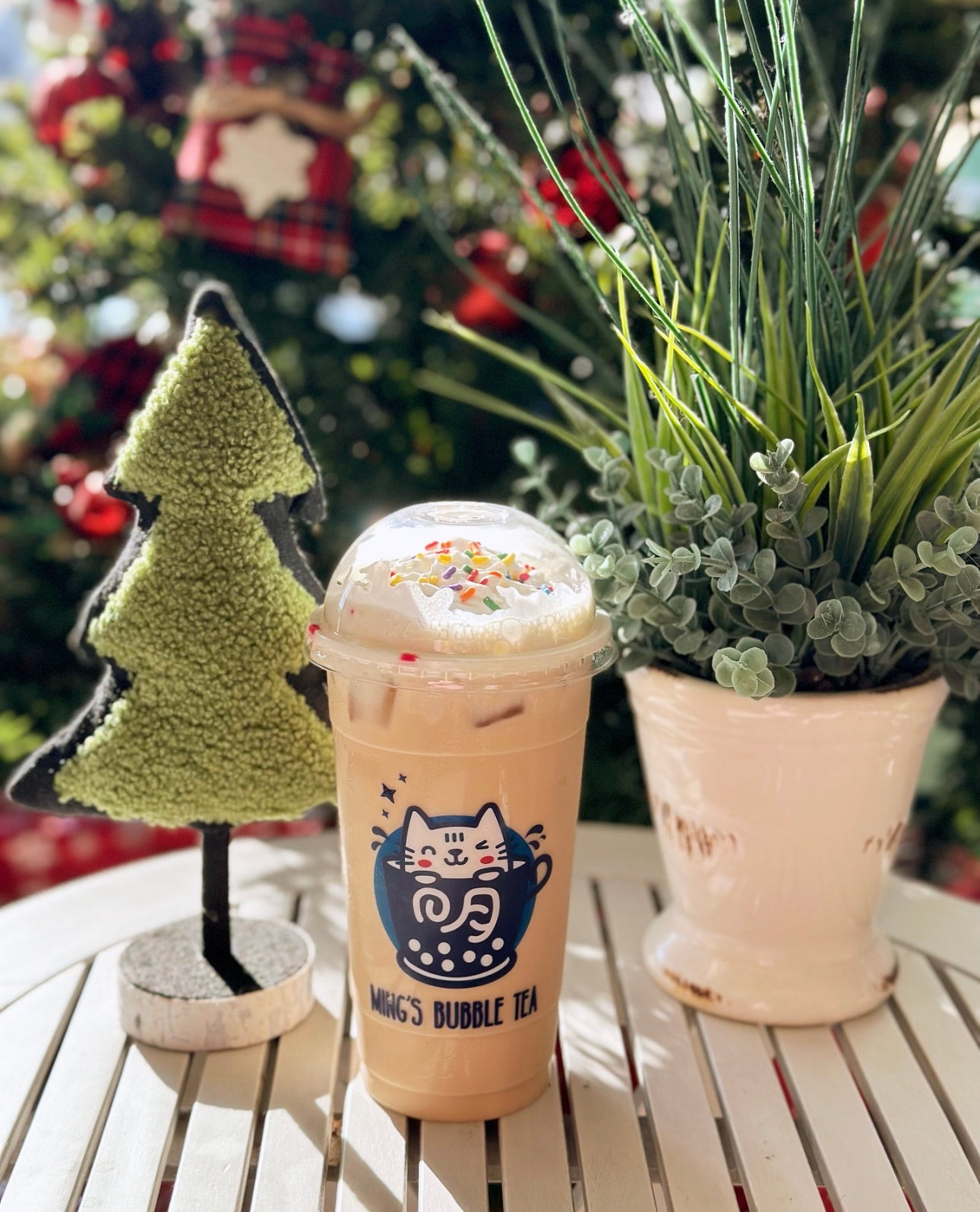 Cake Batter Milk Tea w/ Rainbow Sprinkles & Whipped Cream | Ming's ...